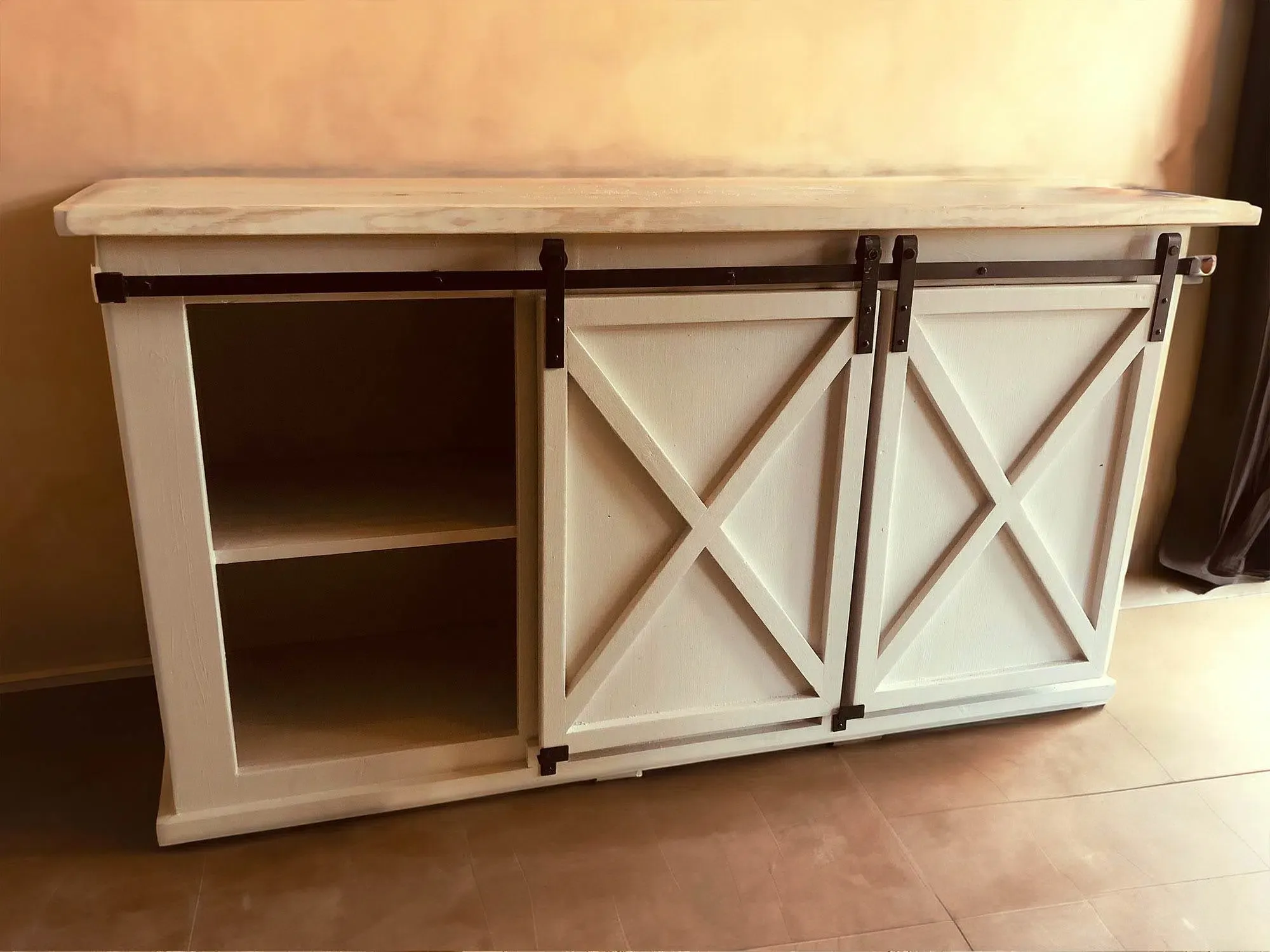 Barn Door Style Buffet Console – Orchid Wood Co